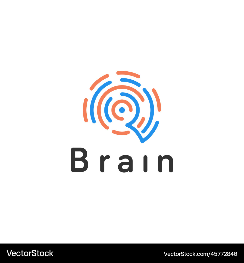 Abstract Brain Logo Template Royalty Free Vector Image