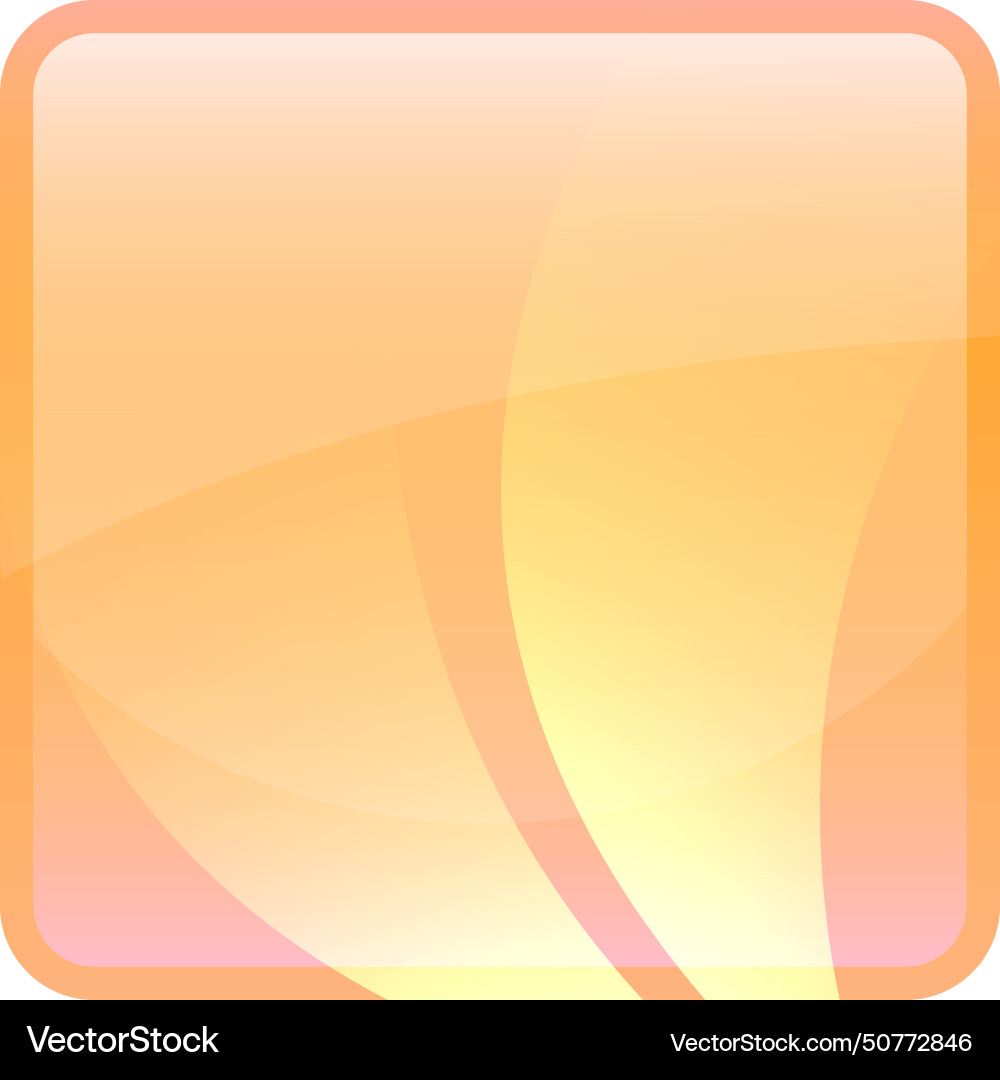 Cartoon square button with glossy light cartoon Vector Image