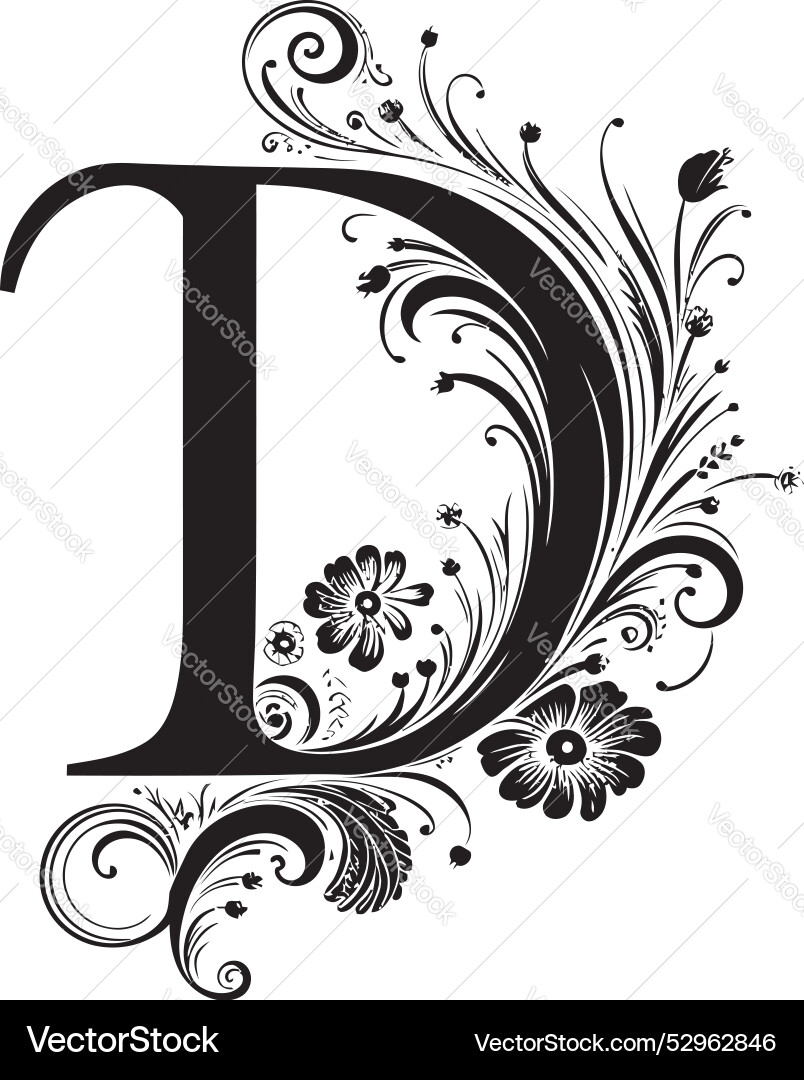 Dapper delight elegant font d decor dynamic Vector Image