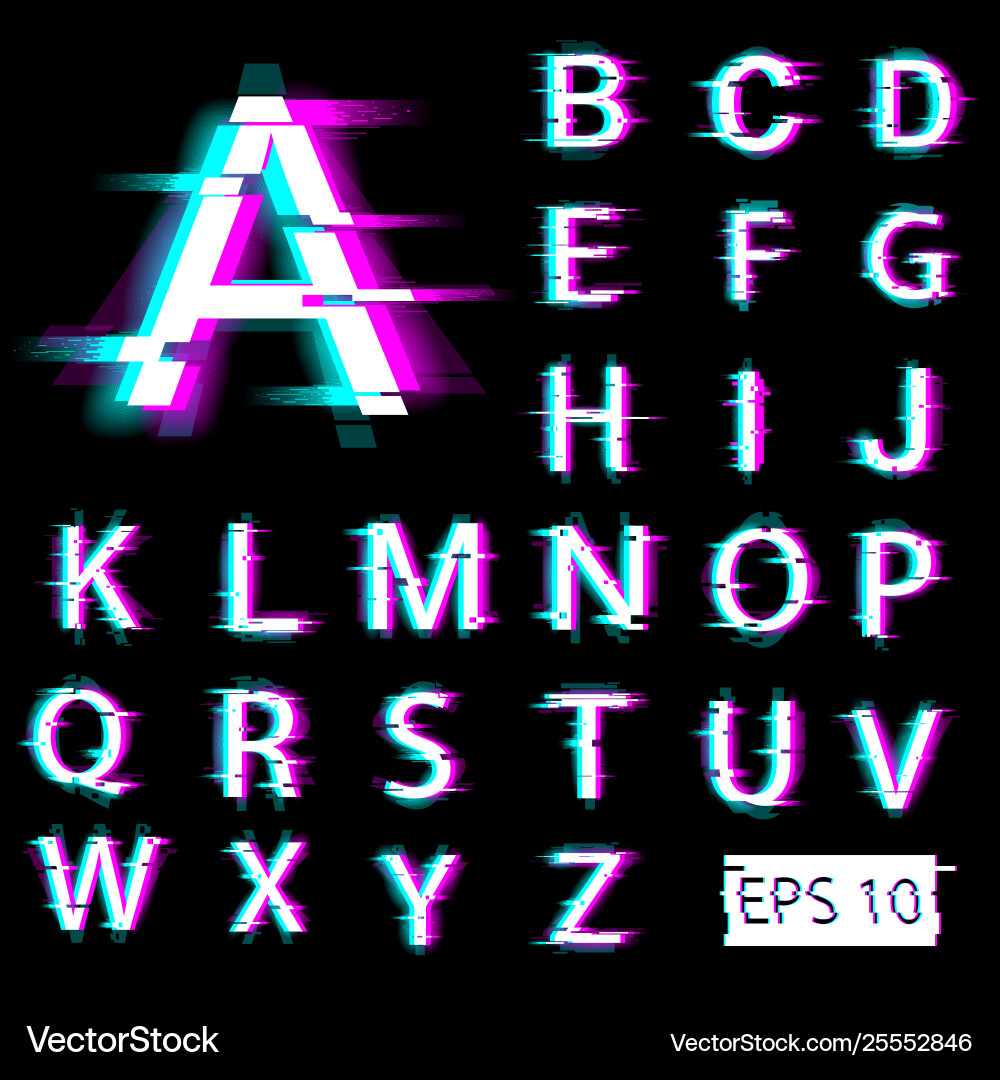 Glitch Typeface Vector Images (over 1,200)