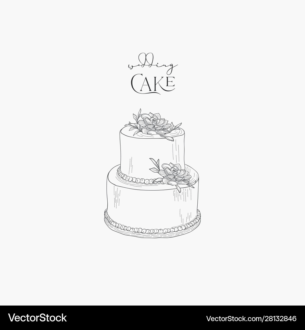 Hand drawn wedding cake sketch Royalty Free Vector Image