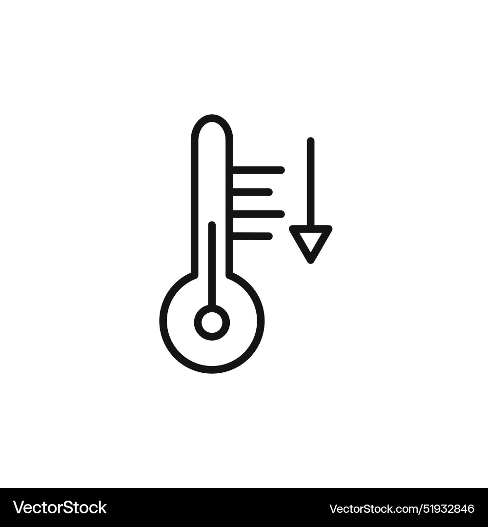 Low temperature icon collection cool climate for Vector Image