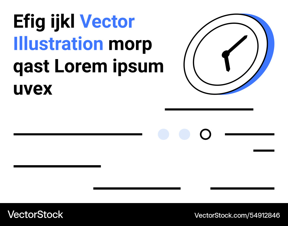 Minimalist clock design with placeholder text Vector Image