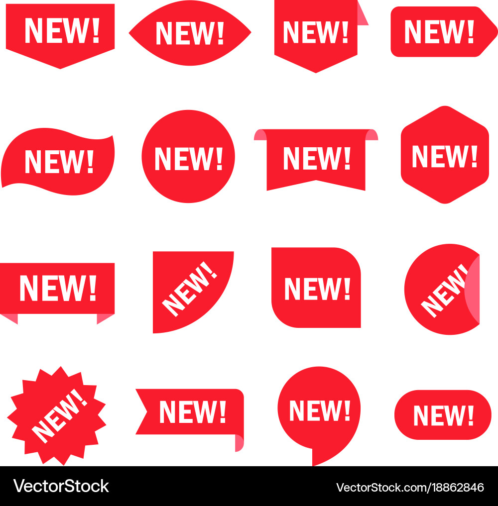 New sticker set Royalty Free Vector Image - VectorStock
