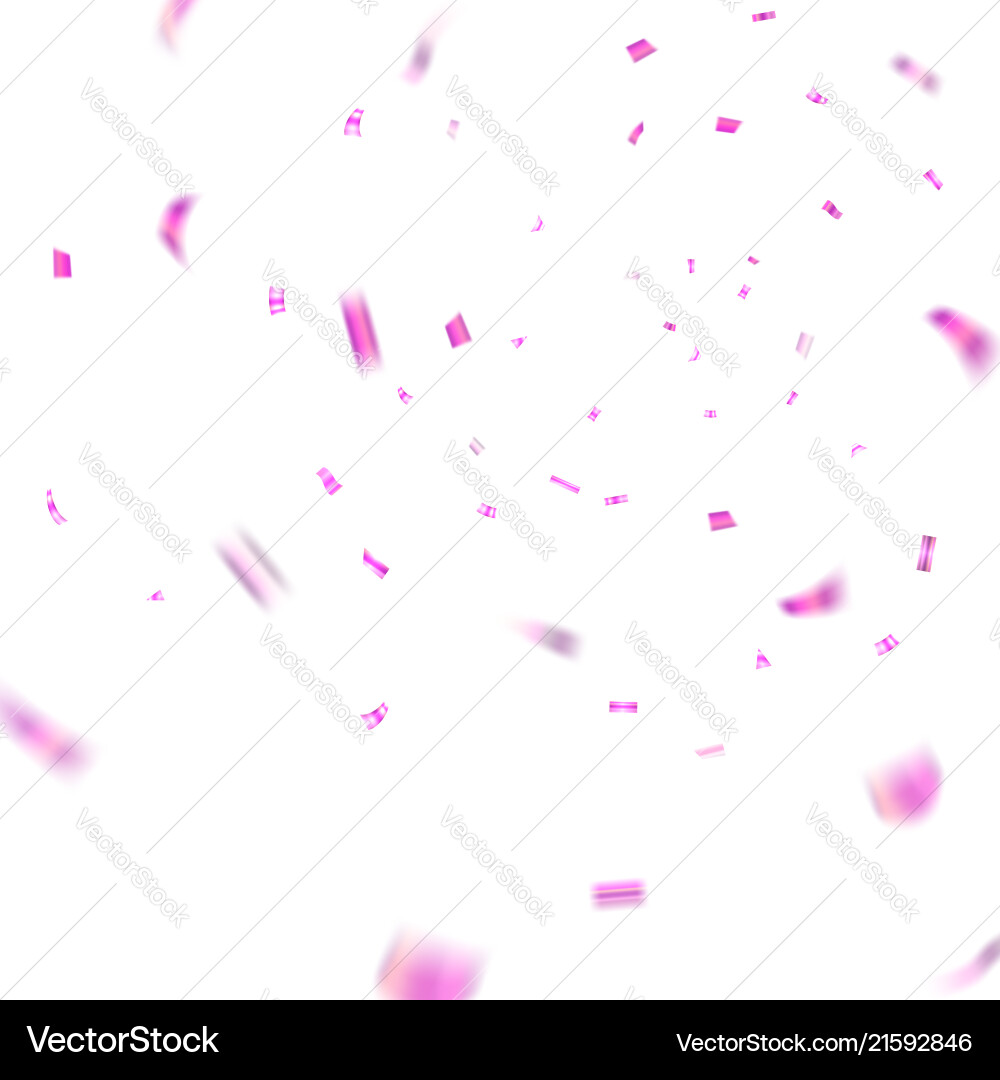 Pink confetti explosion celebration isolated Vector Image