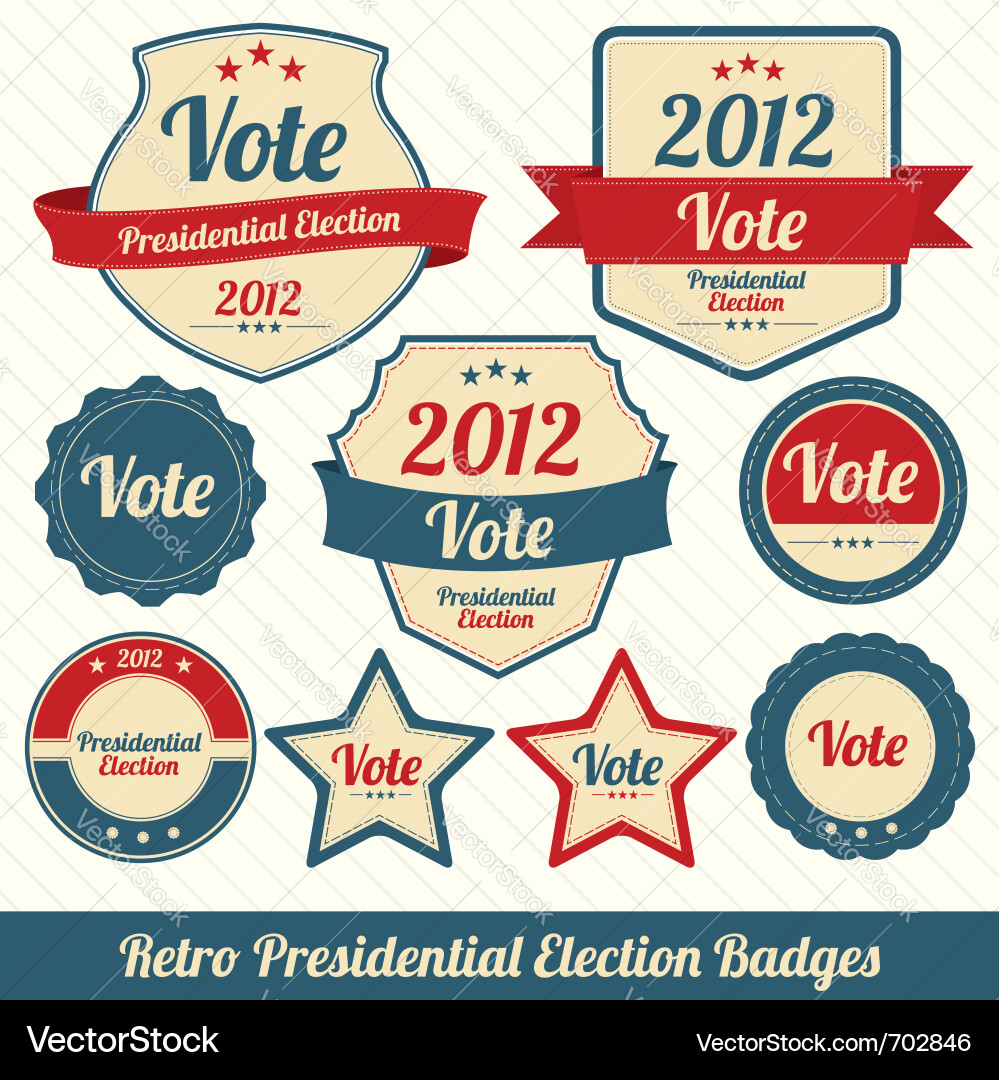 Presidential Election 2012 Stickers Royalty Free Vector