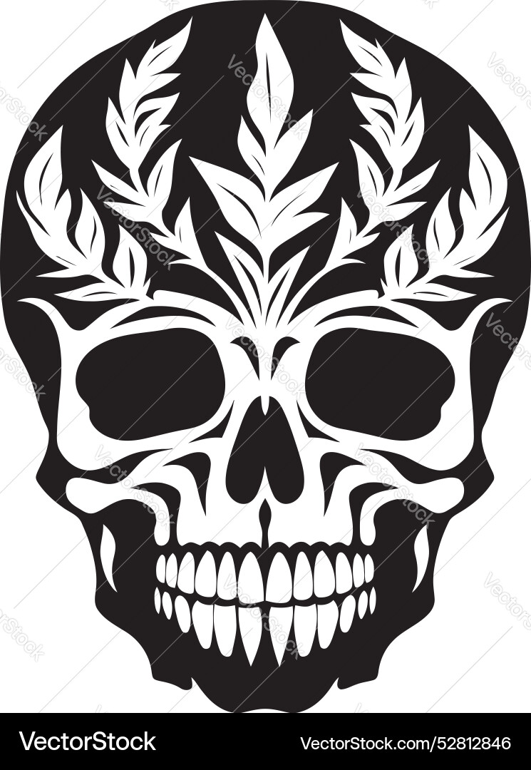 Skullweed emblem cannabis leaf symbol ganjaglow Vector Image