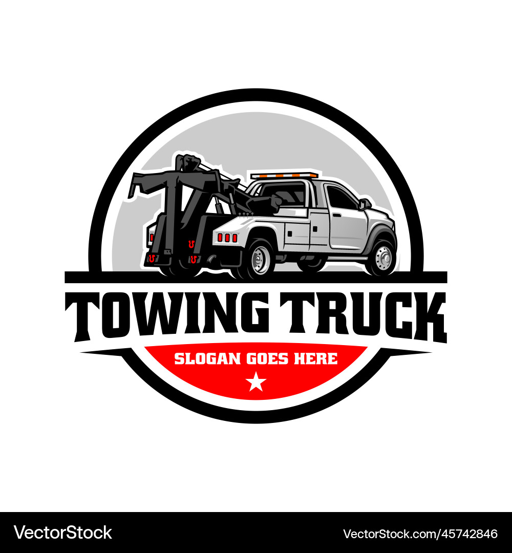 Towing truck logo isolated Royalty Free Vector Image