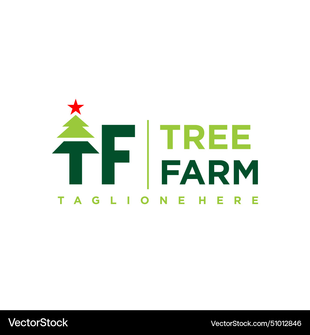 Tree farm logo letter tf Royalty Free Vector Image