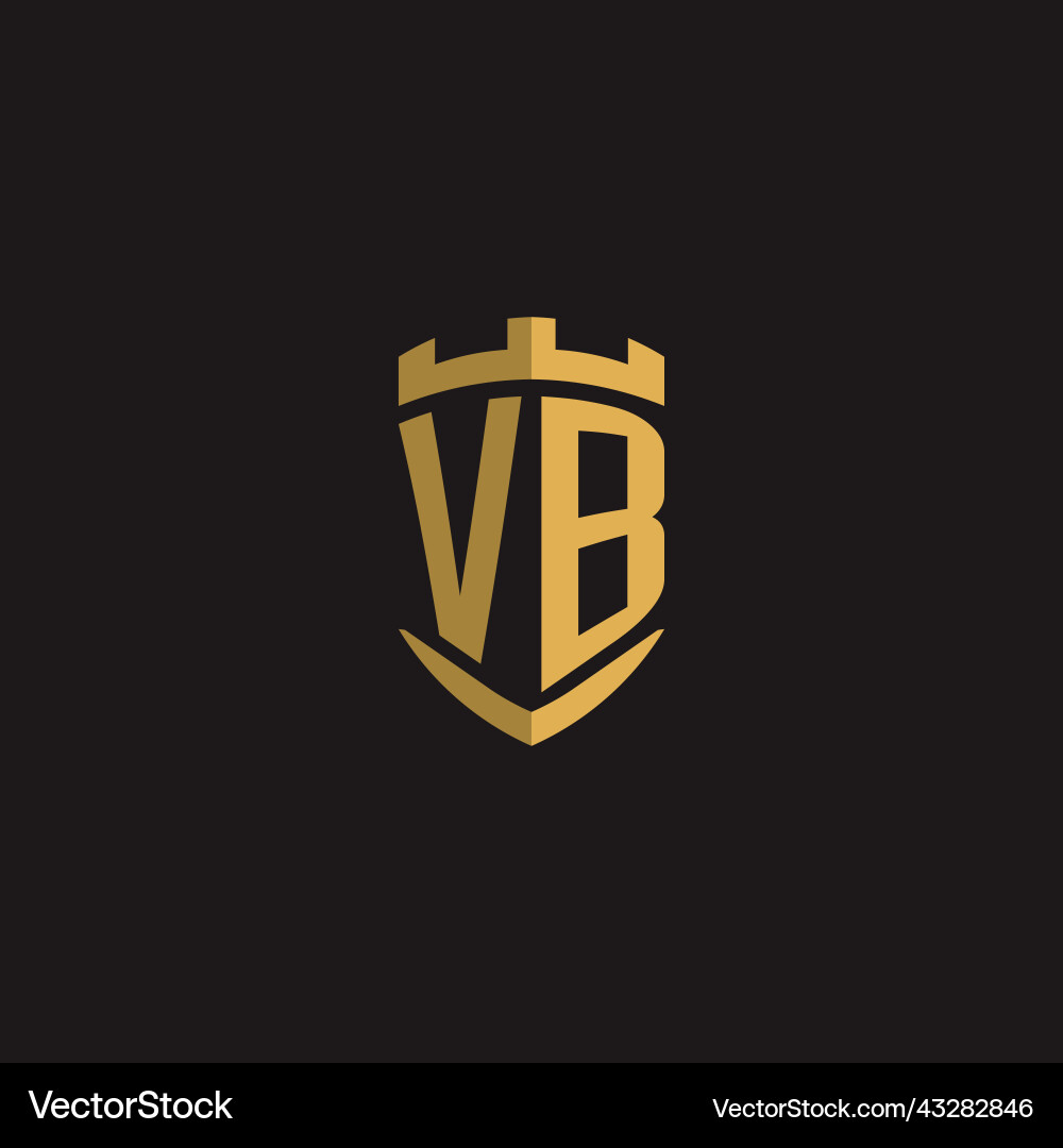 VB Monogram Shield Logo Royalty Free Vector Image