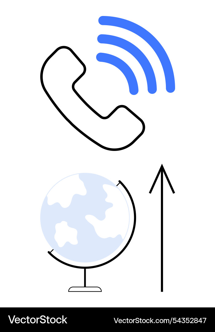 Communication symbols including phone receiver Vector Image