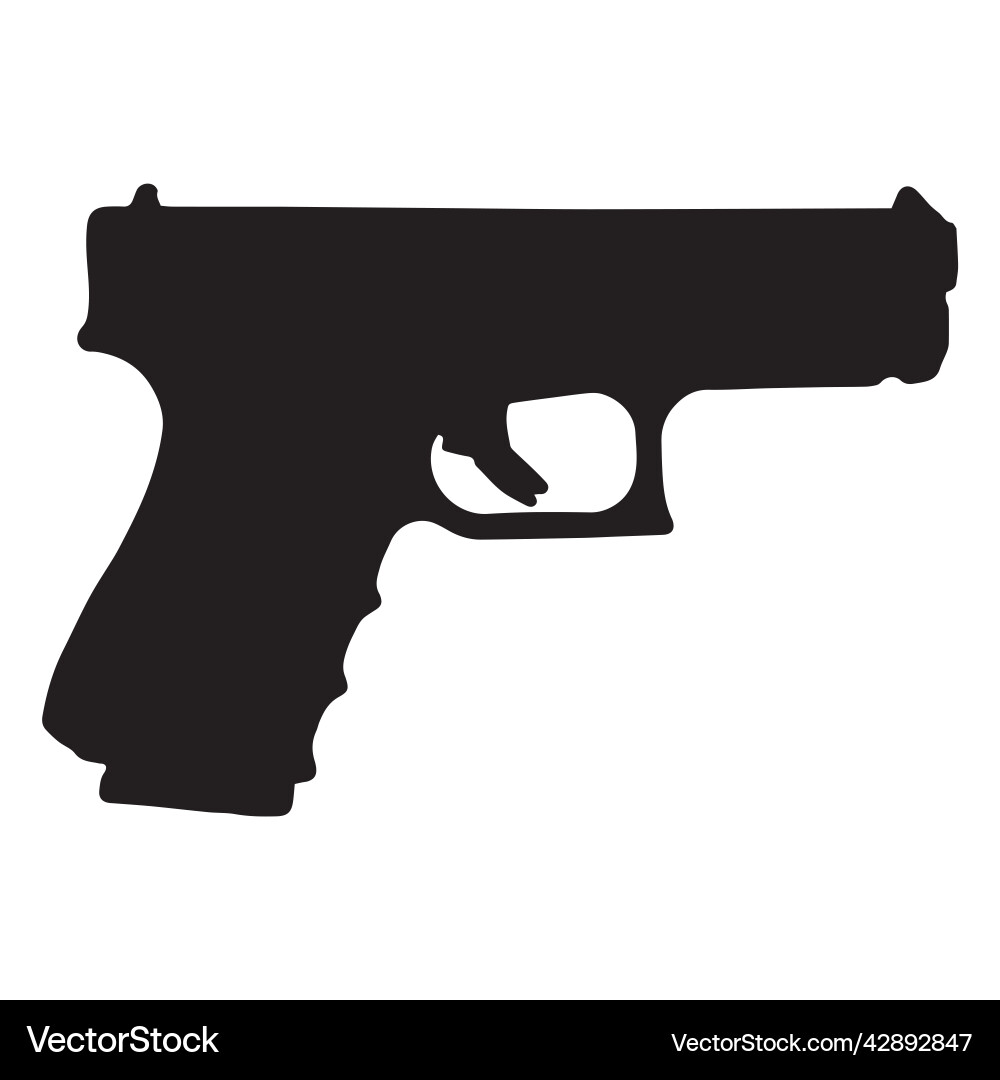 Glock pistol grey silhouette high quality Vector Image