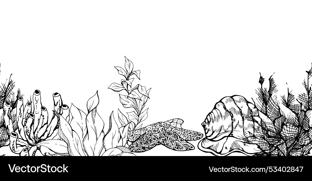 Marine life sea ocean underwater creatures fish Vector Image