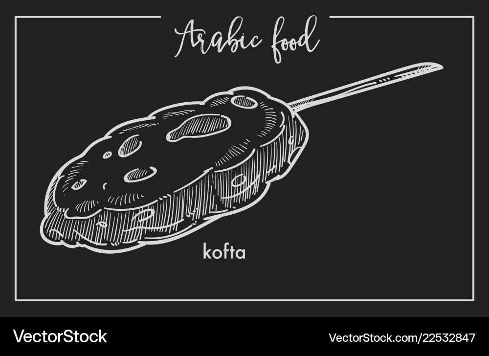 Nutritious kofta on stick from traditional arabic Vector Image
