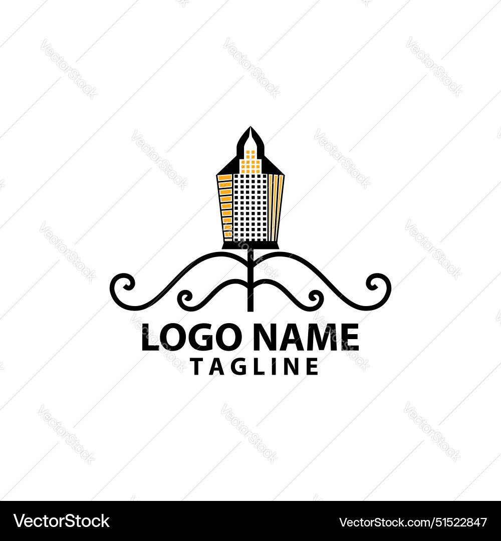 Porch city logo design Royalty Free Vector Image