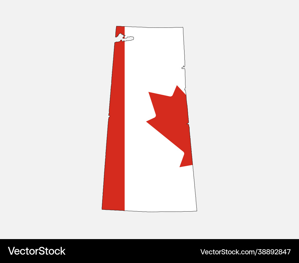 Saskatchewan on Canadian Flag Map Royalty Free Vector Image