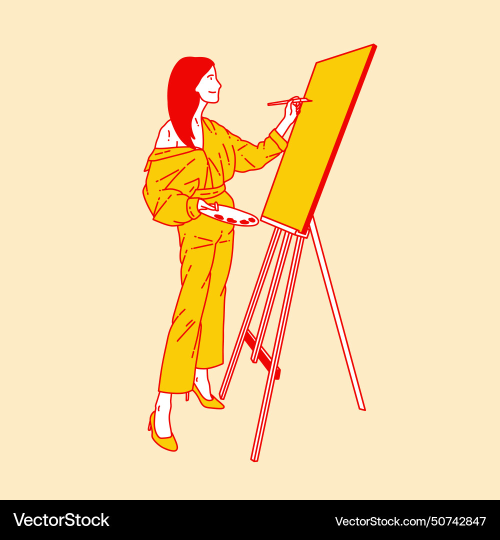 Simple cartoon of a painter 3 Royalty Free Vector Image