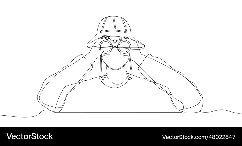 Stealthy Observer - Single Line Art Royalty Free Vector