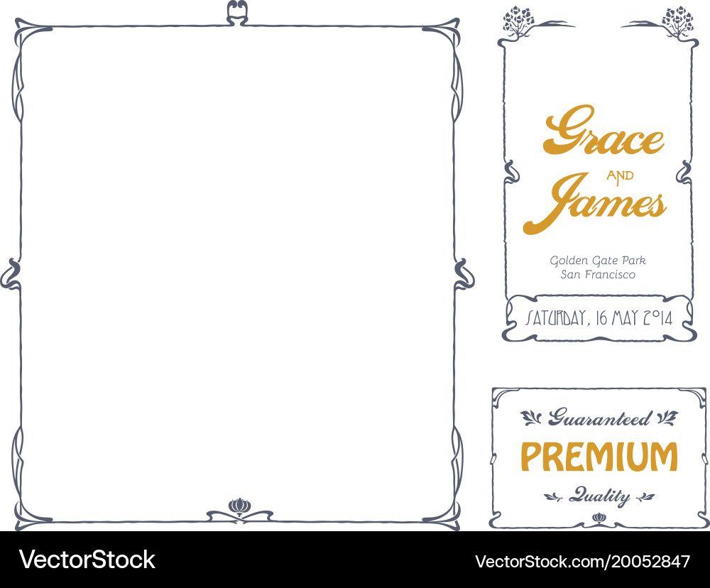 Victorian Frame Collection Royalty Free Vector Image