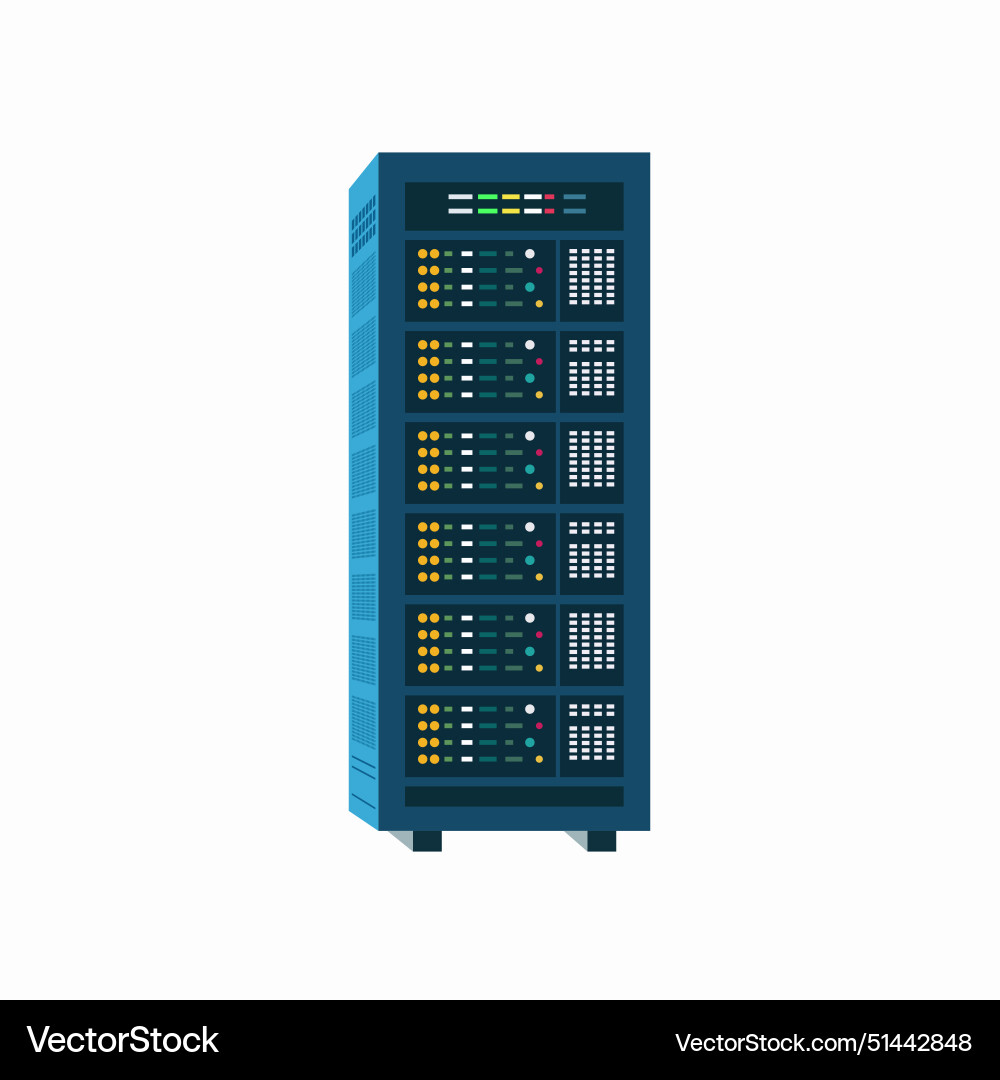 Big server rack isolated on white background Vector Image