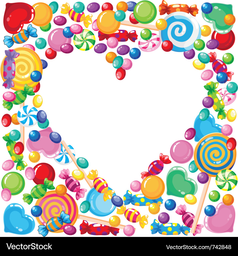 Candy heart Royalty Free Vector Image - VectorStock