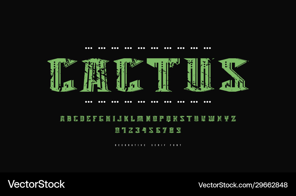 Decorative serif font Royalty Free Vector Image