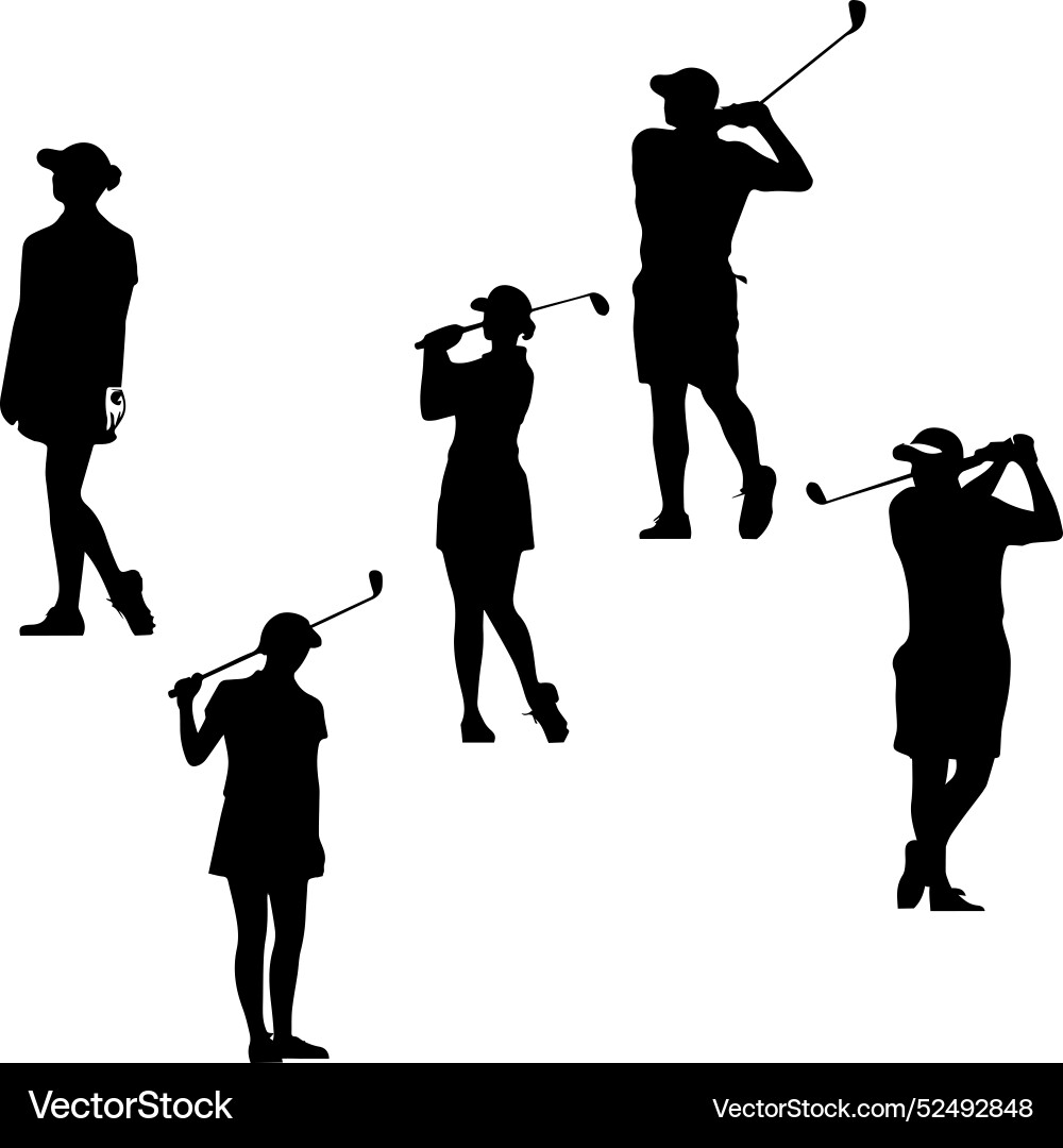 Golf players Royalty Free Vector Image - VectorStock