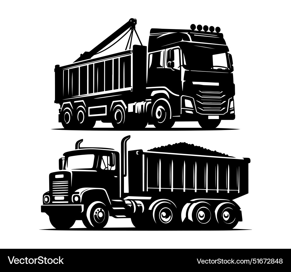 LKW Silhouette Lizenzfreies Vektorbild - VectorStock