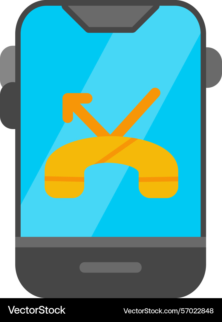 Missed call flat style icon design Royalty Free Vector Image