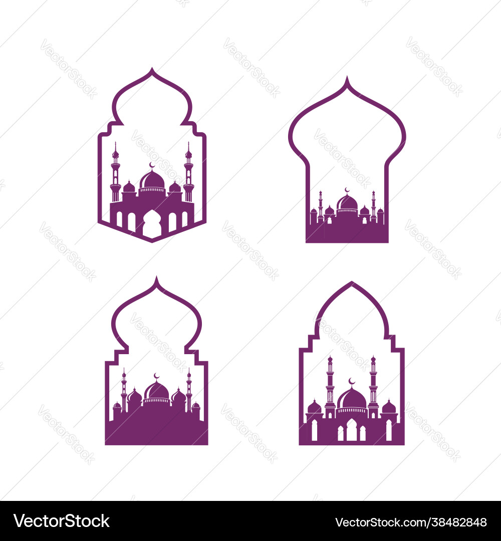 Mosque icon design isolated on door Royalty Free Vector