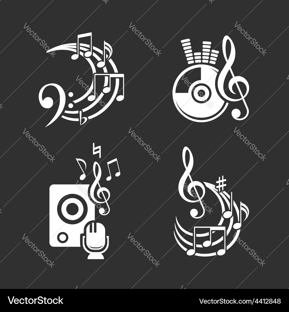 Music Note Icons - Set of Elements Royalty Free Vector Image