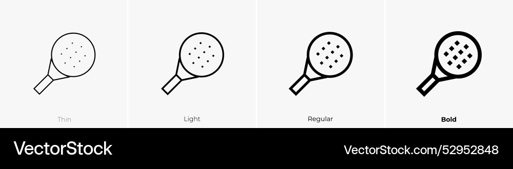 Paddle ball icon thin light regular and bold Vector Image