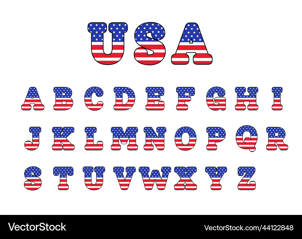 Patriotic Lettering with American Flag Royalty Free Vector