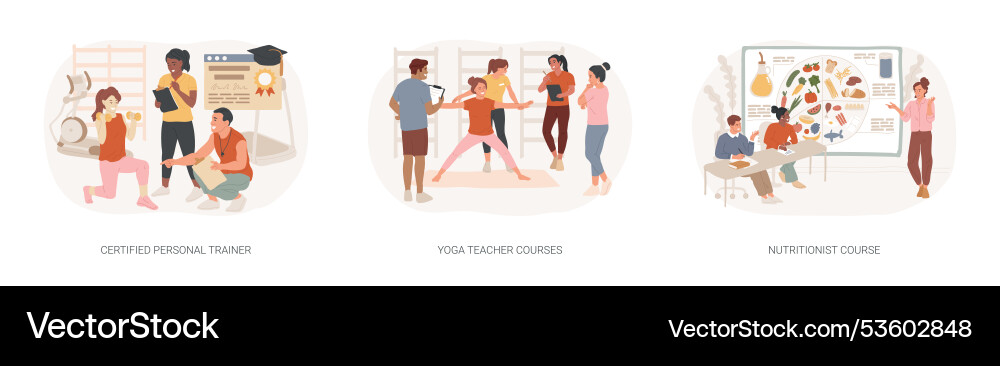 Personal trainer course isolated cartoon Vector Image