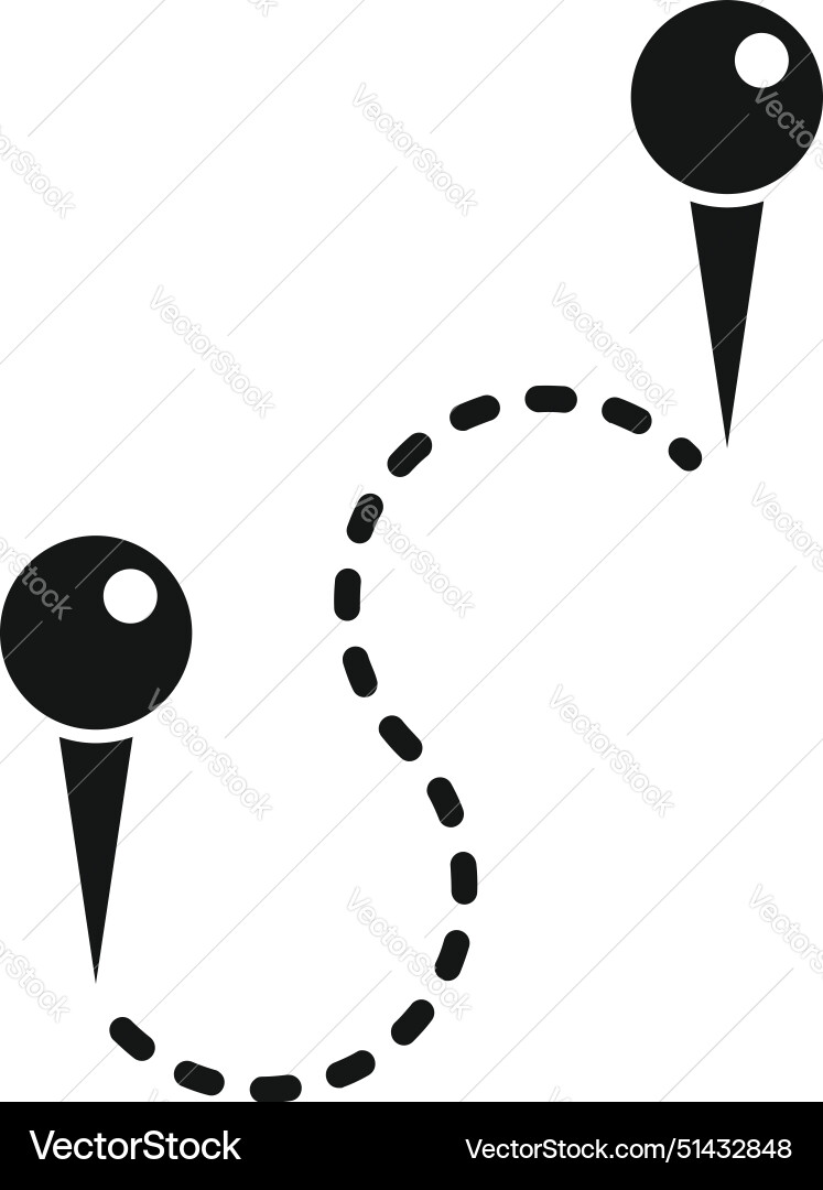Route navigation concept with pin markers Vector Image