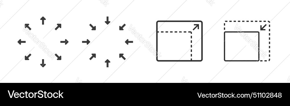 Size scale expand icon or resize maximize Vector Image Size scale expand icon or resize maximize Vector Image