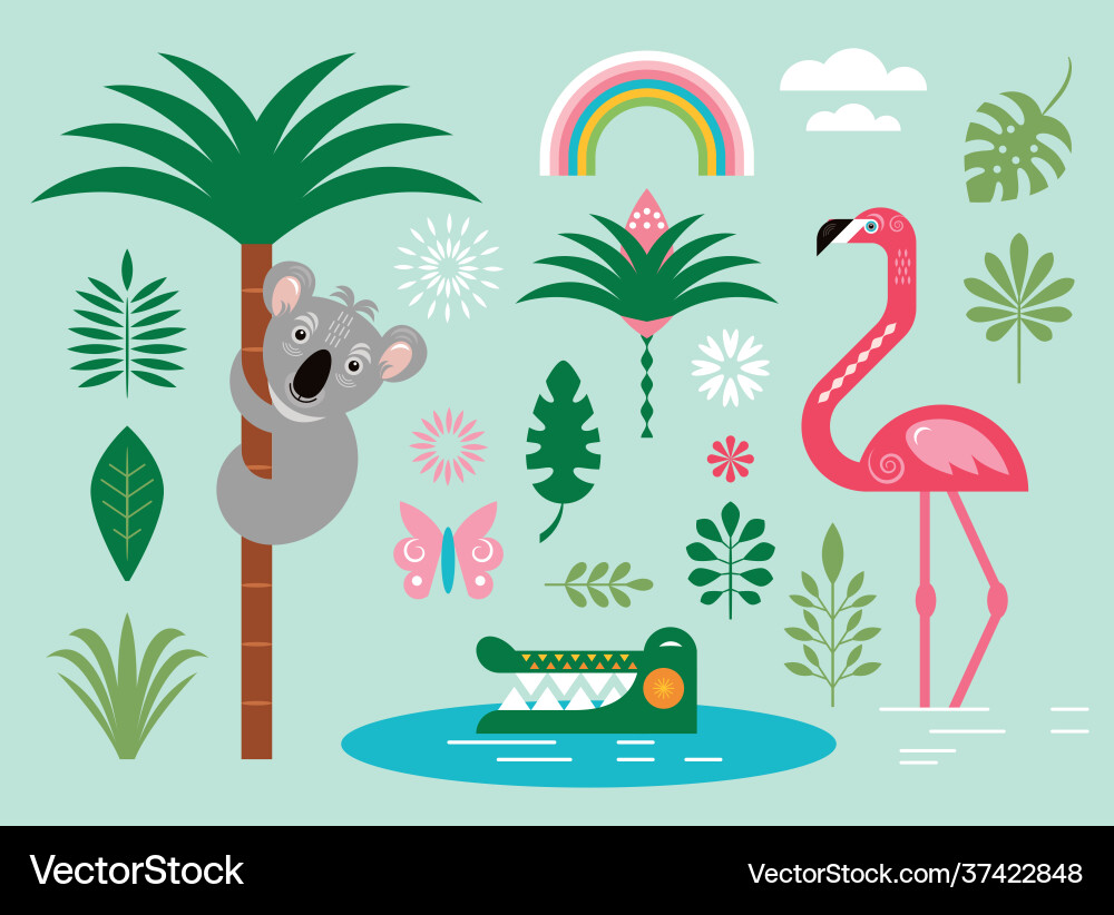 Tropic set Royalty Free Vector Image - VectorStock