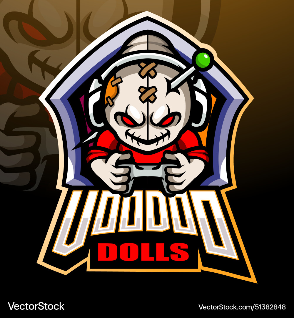 Voodoo gaming esport logo mascot design Royalty Free Vector