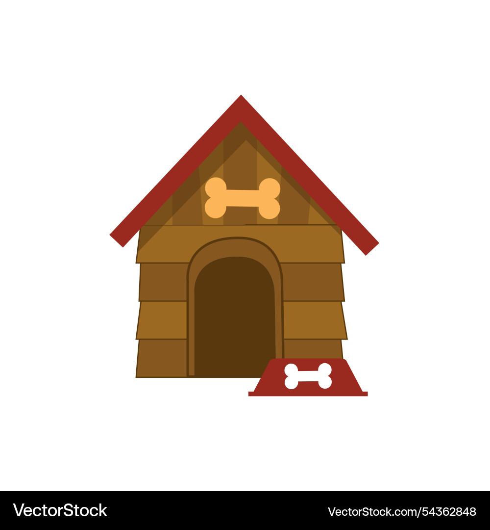 Wooden dog house Royalty Free Vector Image - VectorStock