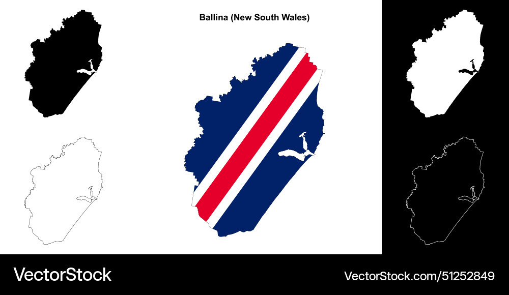 Ballina outline map Royalty Free Vector Image - VectorStock