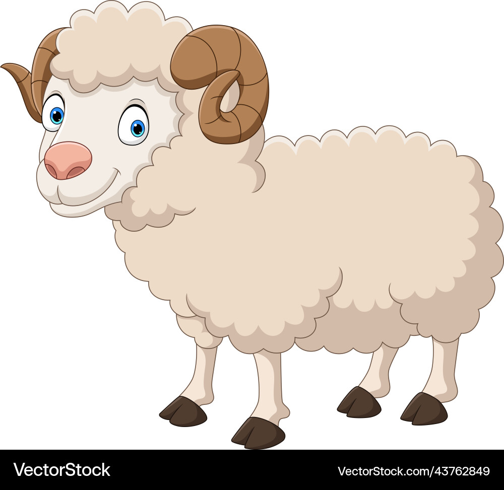 Cartoon funny goat isolated on white background Vector Image