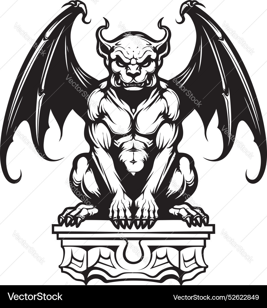 Carved guardian logo and design featuring Vector Image