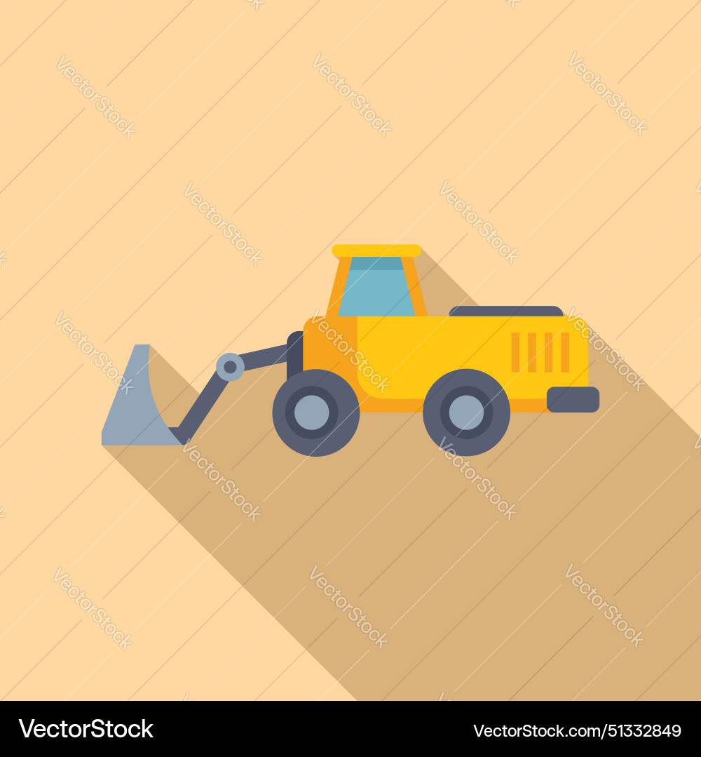 Colorful cartoon backhoe loader Royalty Free Vector Image