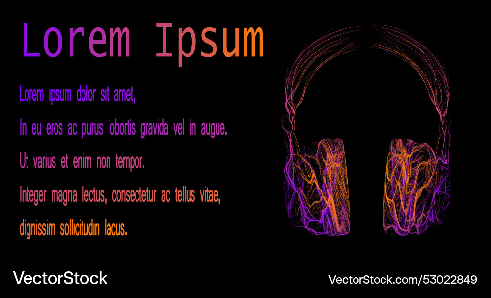 Composition of musical headphones standing Vector Image