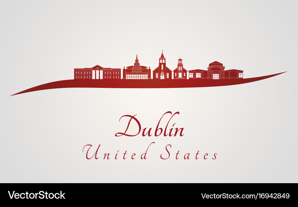 Dublin California Skyline Royalty Free Vector Image