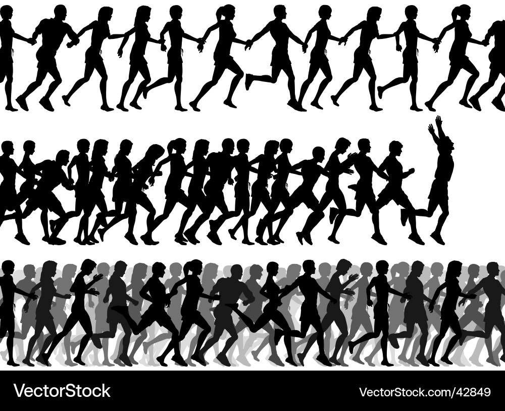 Foreground runners Royalty Free Vector Image - VectorStock