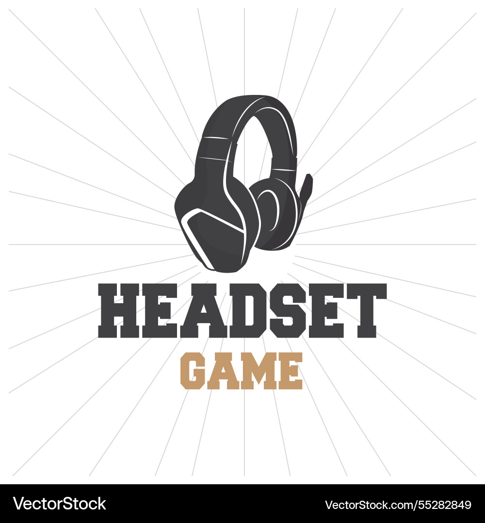 Headset logo design simple gamer template Vector Image