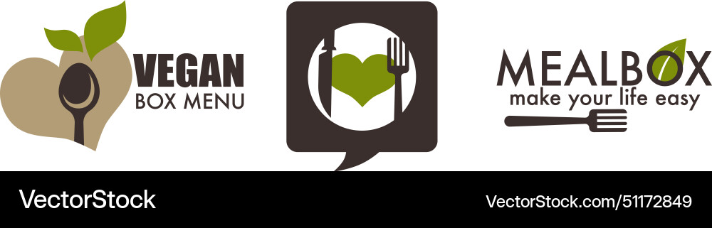 Healthy meal box logo series Royalty Free Vector Image