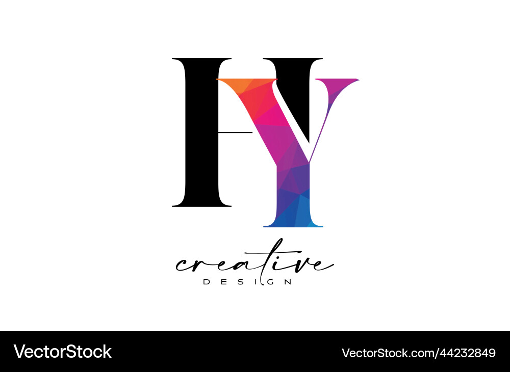 Hy letter design with creative cut and colorful Vector Image