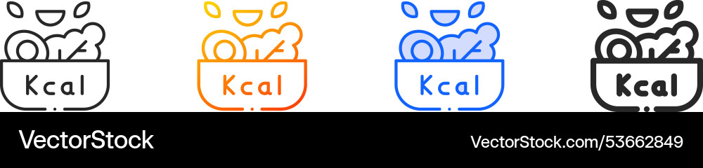 Kcal iconthin linear gradient blue stroke Vector Image